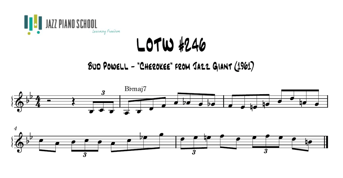 Bud Powell's Blazing Opening Line on "Cherokee" (LOTW #246) - Jazz ...